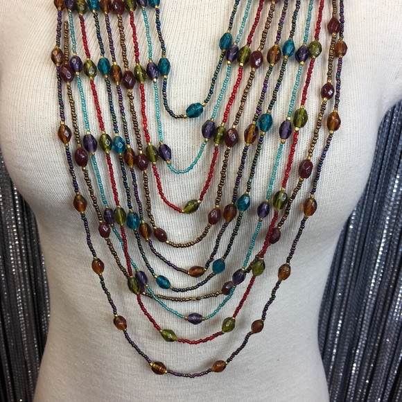 Jewelry | Multistrand Rainbow Boho Necklace | Poshmark